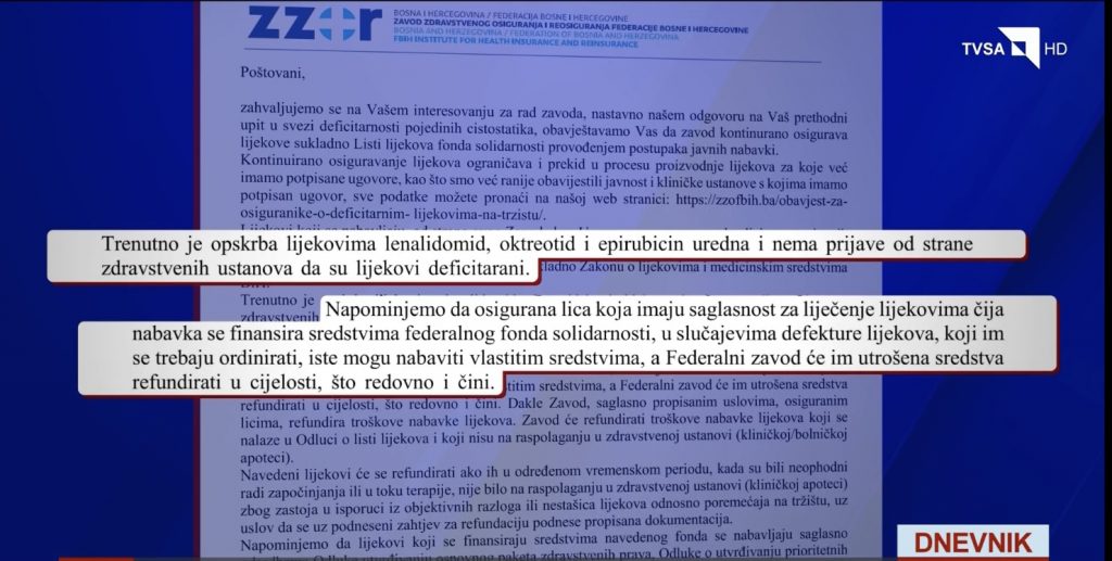 Dnevnik TVSA/ Citostatici i dalje nedostupni pacijentima, stopa ...